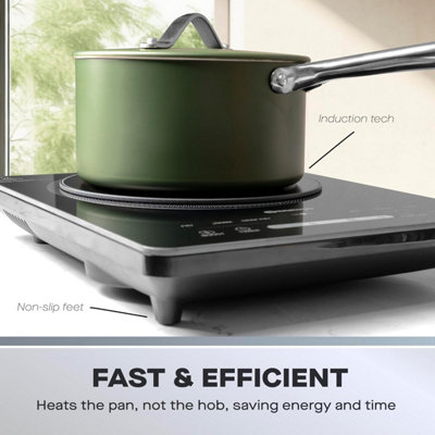2200W SINGLE HOT PLATE INDUCTION HOB FREE STANDING COMPACT COUNTER TOP