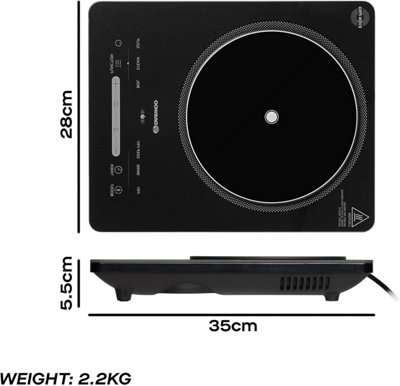 2200W Single Hot Plate Induction Hob Free Standing Compact Counter Top