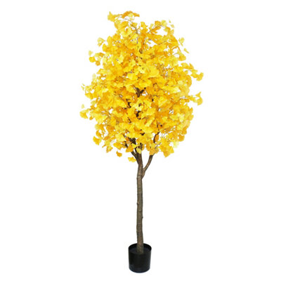 220cm Artificial Ginkgo Tree Indoor Artificial Potted Plant | DIY at B&Q