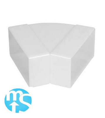 220mm x 90mm Megaduct Horizontal 45degree Bend, Large Flat Channel Ducting