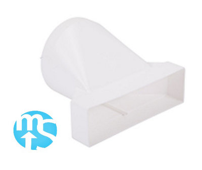 220mm x 90mm Megaduct Rectangle to 150mm (6") Round Large Flat Channel ...