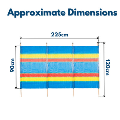 225cm X 90cm Heavy Duty Multicolour Garden Windbreaker - Windbreaker ...