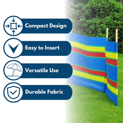 225cm X 90cm Heavy Duty Multicolour Garden Windbreaker - Windbreaker ...