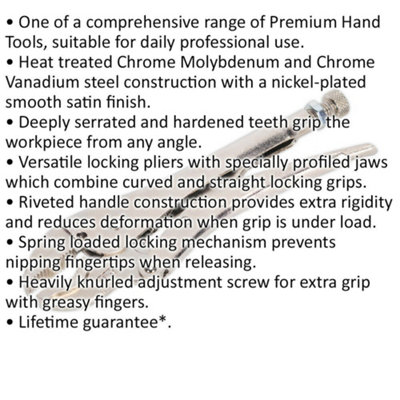 225mm Premium Grip Locking Pliers with Spring-Loaded Mechanism and ...