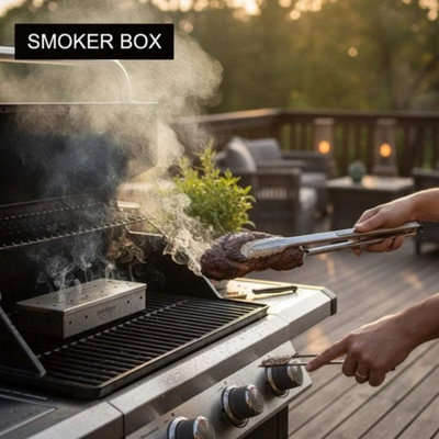 22cm Stainless Steel BBQ Smoker Box for Gas Charcoal Grills