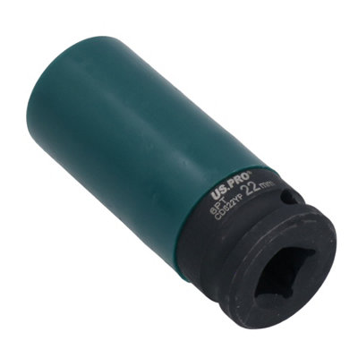 22mm 1/2" Drive Double Deep Metric Alloy Wheel Nut Thin Walled Impact ...