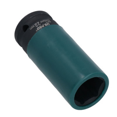 22mm 1/2" Drive Double Deep Metric Alloy Wheel Nut Thin Walled Impact ...