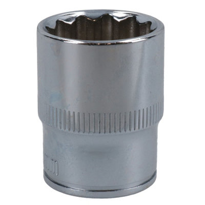 22mm 1/2in Drive Shallow Metric MM Socket 12 Sided Bi-Hex Knurled Ring