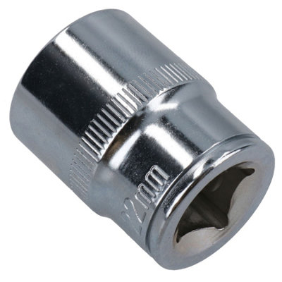 22mm 1/2in Drive Shallow Metric MM Socket 12 Sided Bi-Hex Knurled Ring