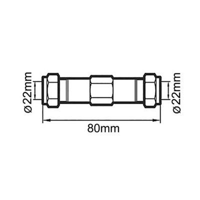 22mm Compression Burst Pipe Repair Coupling Connector Brass Fitting ...