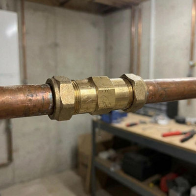 22mm Compression Burst Pipe Repair Coupling Connector Brass Fitting ...