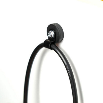 22mm dia x 6mm high Rubber Coated Cable Holding Magnet With 7.9mm Cable ...