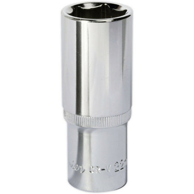 22mm Forged Steel DEEP Drive Socket - 1/2" Square Drive Polished Chrome ...
