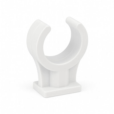 22mm Snap On Pipe Clip White Plastic Pipe Support Bracket Pack of 50 ...