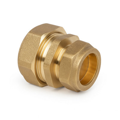 22mm x 15mm Compression Straight Reduced Coupling - Brass Pipe Fitting ...