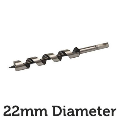 22mm x 235mm Long Hardened Steel Auger Drill Bit Hex Shank Shaft ...