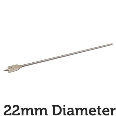22mm x 400mm Extra Long STEEL Flat Spade Drill Bit Hex Shank Wood Hole ...