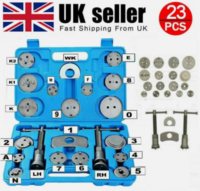 22PC AUTO CAR UNIVERSAL DISC PISTON CALIPER BRAKE REWIND WIND BACK TOOL ...