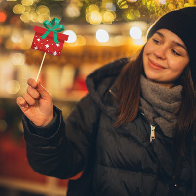 22pcs Christmas Party Props Photo Booth Props Assorted Design Xmas ...