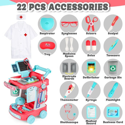 22Pcs Educational Pretend Medical Station Set Doctor Children Role Play ...
