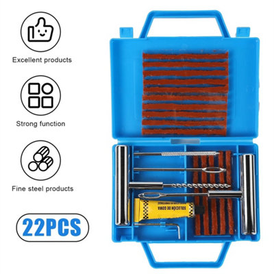 22pcs Heavy Duty Tyre Puncture Repair Tool Set Car Motorbike