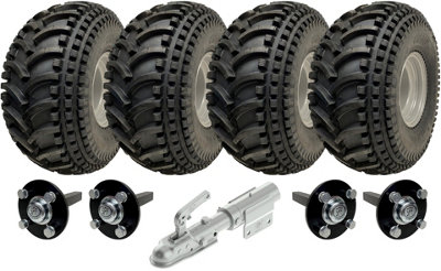 22x11.00-8 Twin Axle ATV Trailer Kit Wheels, Axles & Swivel Hitch ...