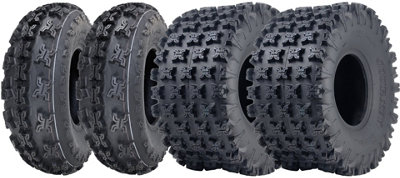 22x11.00-9 & 21x7.00-10 Slasher ATV Quad Tyres Road Legal 6-ply (Set of ...