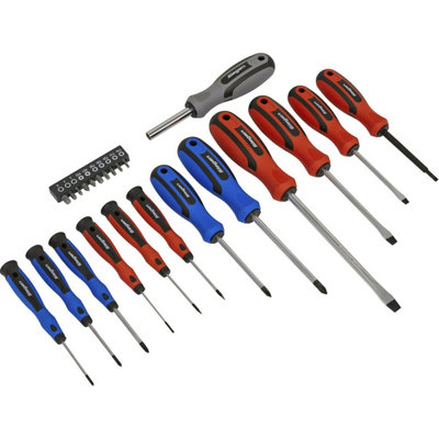 23 PACK Premium Soft Grip Screwdriver Set & Storage Case - Slotted ...