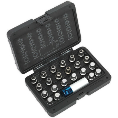 23-Piece Locking Wheel Nut Key Set for Dealers and Repair Centres