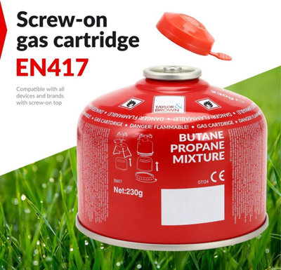 230g Screw Valve Gas Canister EN417 Compatible Propane Mix for Camping ...