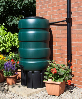 230L Large Water Butt Set Traditional Barrell Water Tank Stand Tap ...