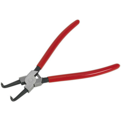 230mm Bent Nose Internal Circlip Pliers - Spring Loaded Jaws - Non-Slip ...