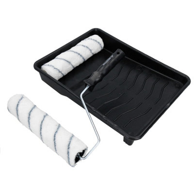 230mm Paint Roller Medium Pile Sleeves (2) +Tray for Painting and ...