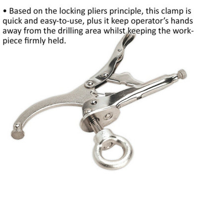 230mm Pillar Drill Clamp with Locking Mechanism for Secure Workholding