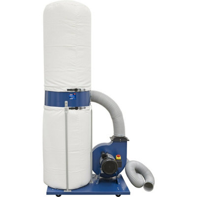 230V Portable Dust and Chip Extractor with 2m Ducting for Workshop Machines