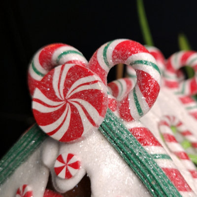 23cm Battery Operated LED Christmas Gingerbread Candy Chalet Decoration