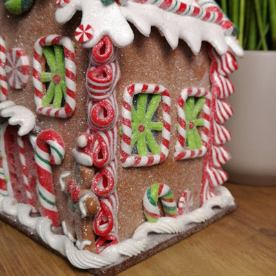 23cm Battery Operated LED Christmas Gingerbread Candy Chalet Decoration