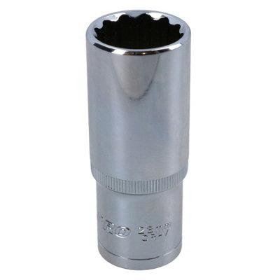 23mm 1/2in Drive Double Deep Long Reach Metric Socket 12 Point Sided Bi-hex