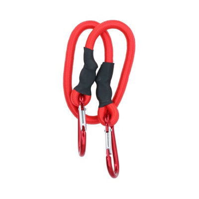 24" 60cm Bungee Rope with Carabiner Clips Cords Elastic Tie Down ...