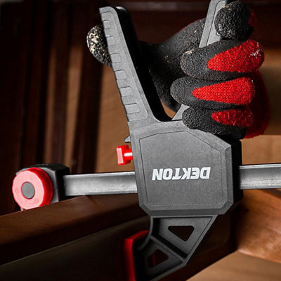 24'' Bar Clamp Wood Working F Clamp Grip Ratchet Quick Release Squeeze