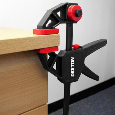 24'' Bar Clamp Wood Working F Clamp Grip Ratchet Quick Release Squeeze