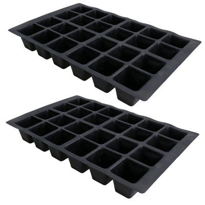 24 Cell Plant Trays Bedding Plant Pack Plastic Inserts Seed Tray Pots 6 ...