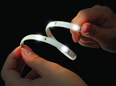 24" Flexible LED Light Strip, Battery-Powered Bendable Stick-On Light ...