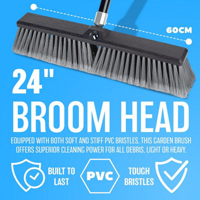 24" HEAVY DUTY LARGE YARD BRUSH OUTDOOR WAREHOUSE GARDEN BULLDOZER ...