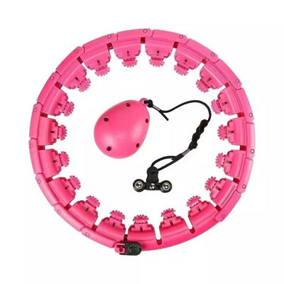 24 Knots Weighted Hula Hoop with Weight Ball - Pink Hula Hoop for ...