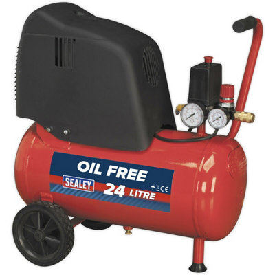 24 Litre Oil Free Belt Drive Air Compressor with 1.5hp Motor and Quick ...
