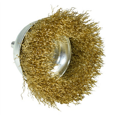 24 Pack 75mm Wire Cup Brush for Drills Steel Brass Coated Rust Paint ...