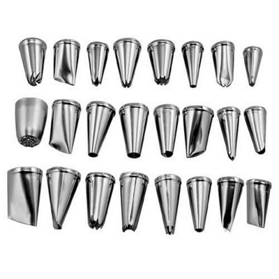 24 Pack Cake Piping Nozzles Stainless Steel Icing Tips Cake Decorating ...