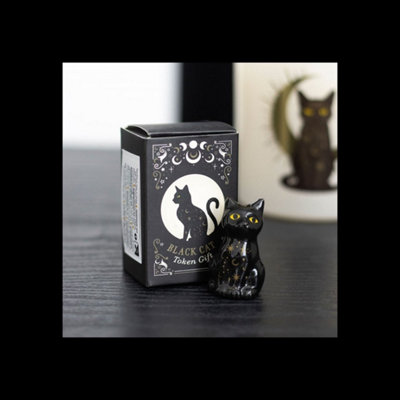 24 Pack Ceramic Black Cat Token Gifts Celestial Matchbox Style