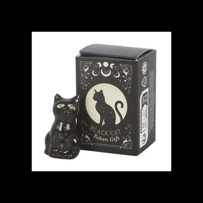 24 Pack Ceramic Black Cat Token Gifts Celestial Matchbox Style